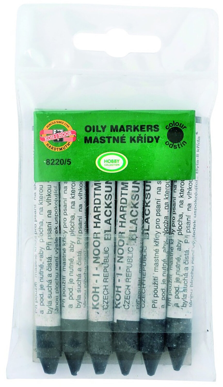 Мелки промышленные восковые 8220/5, черные, 6 штук