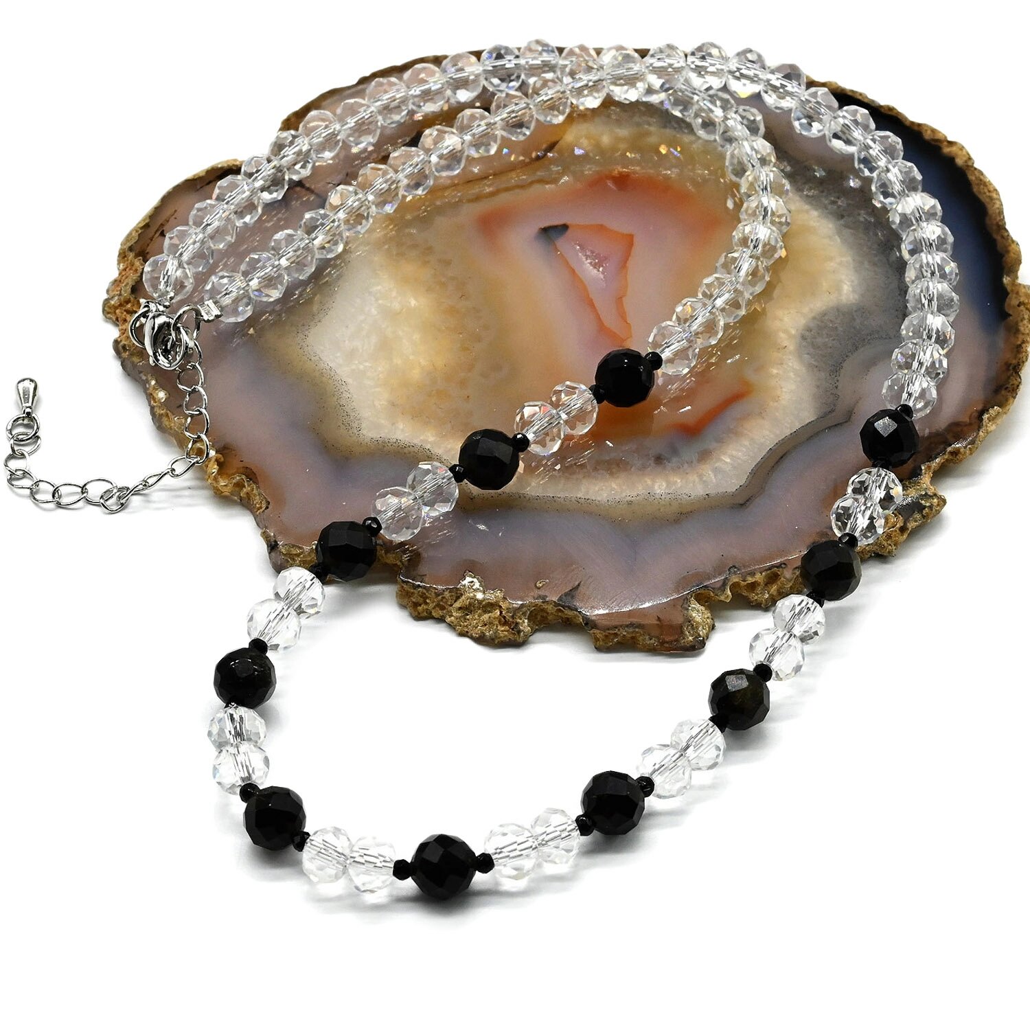 Бусы, обсидиан