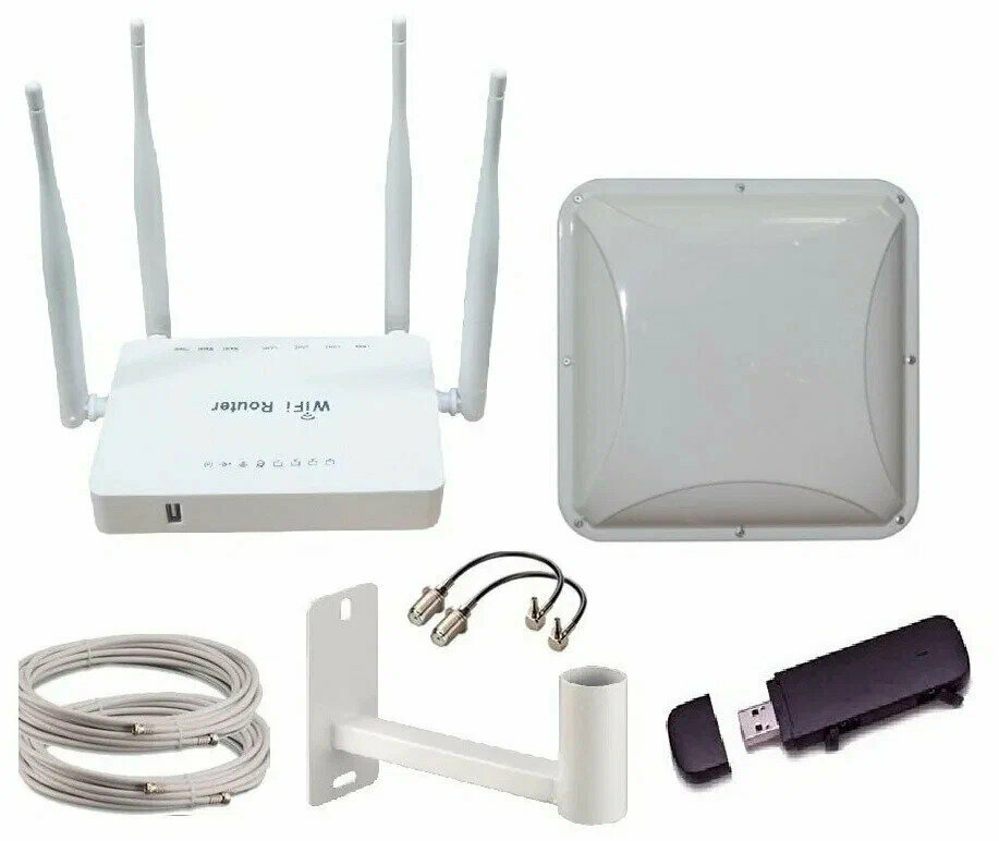 Модем+ роутер + антенна Антекс до 15 dBi + кабель 5м