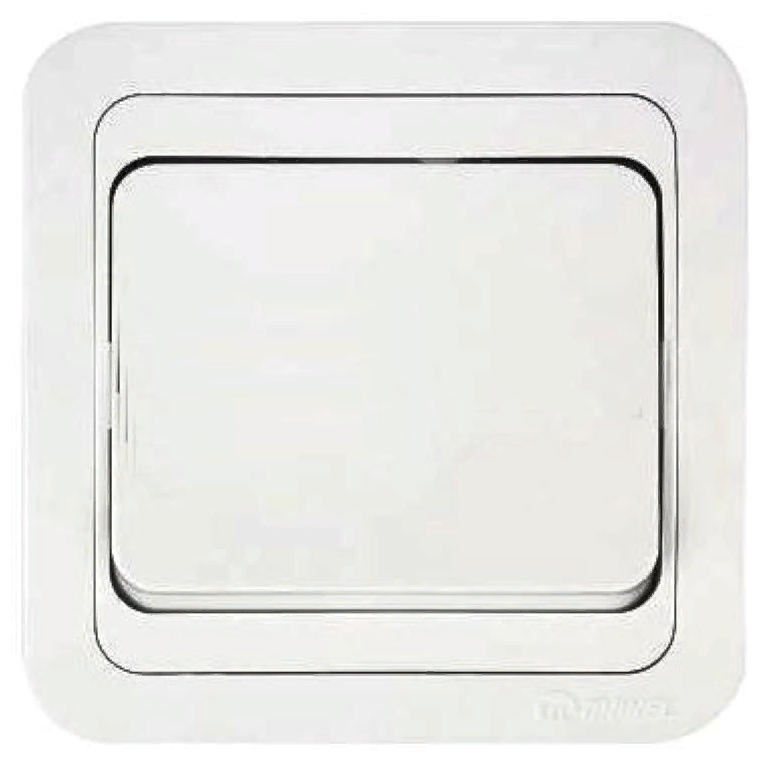 Выключатель Makel / Макел Мимоза, 10А IP20 скрытой установки белый 81х81х40мм одноклавишный, 12001 / переключатель