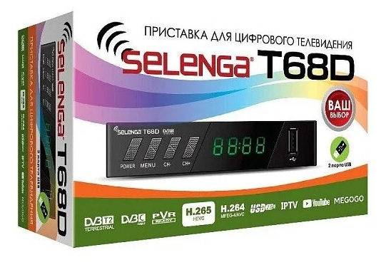 ТВ приставка для телевизора Selenga T68D