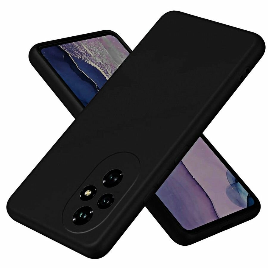Силиконовая накладка без логотипа Silky soft-touch для Huawei Honor 200 черный