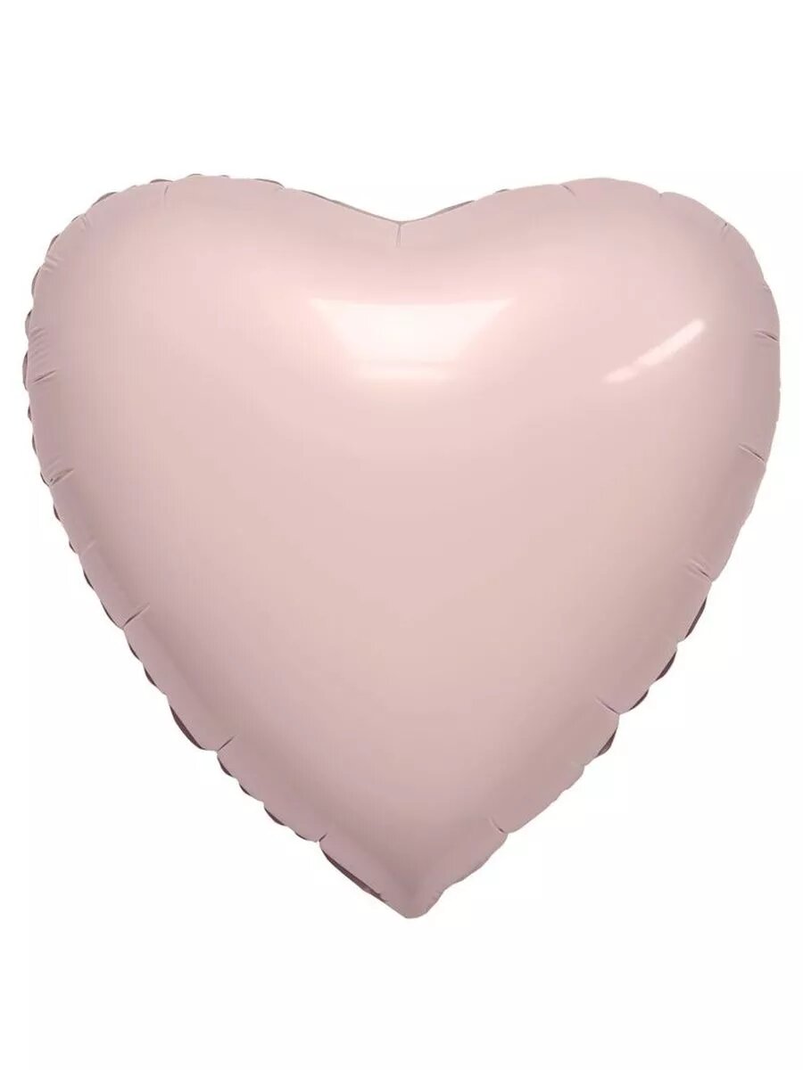Сердце Пыльная роза, фольгированный шар (19"/48 см ) 1 шт. / AGURA, Россия