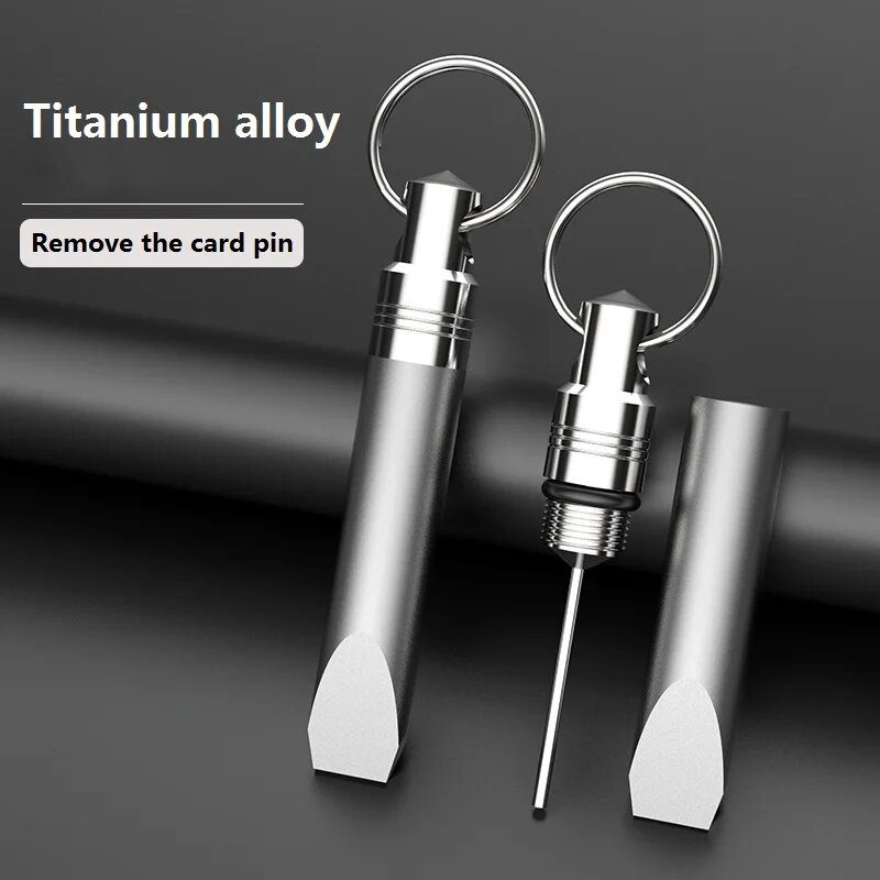 Многофункциональный брелок для ключей из титанового сплава, экстрактор SIM-карты для мобильных телефонов, пружинный стержень, распаковка