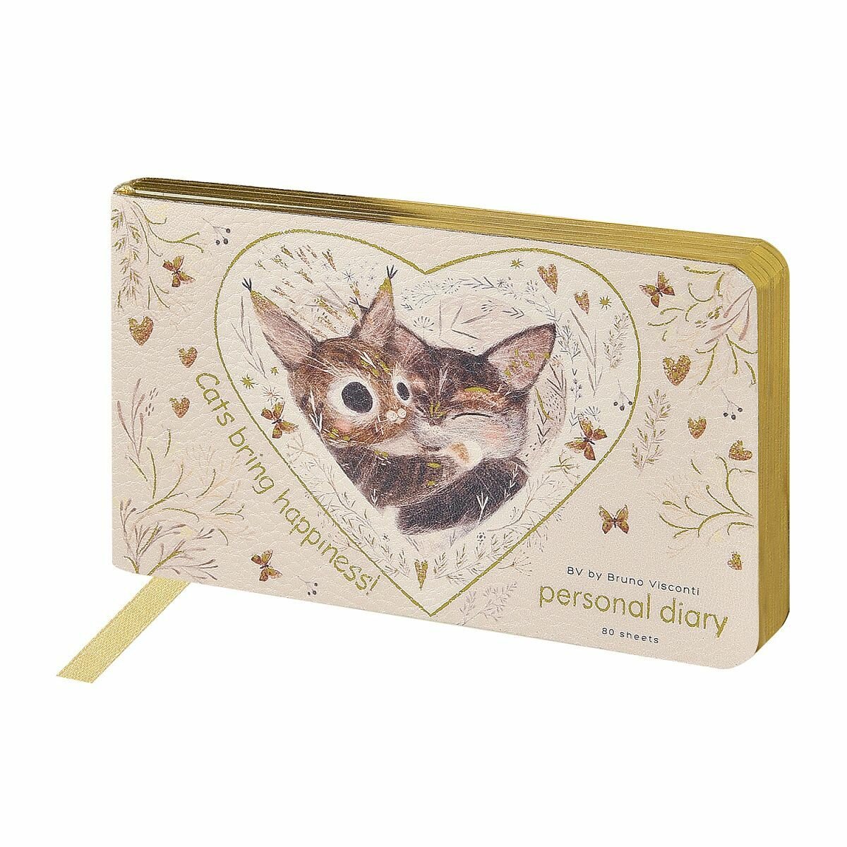 Еженедельник BrunoVisconti "Милый котик" недатированный 142*84мм 80л