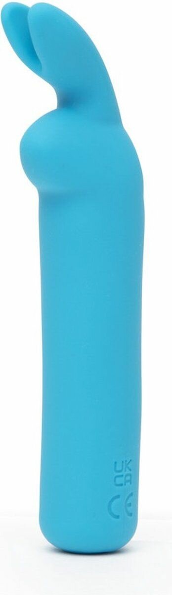 Голубая вибропуля с ушками Rechargeable Rabbit Ears Bullet Vibrator,11,3 см,2,7 см, голубой, анодированный пластик, силикон, с вибрацией, Женский, Вибраторы