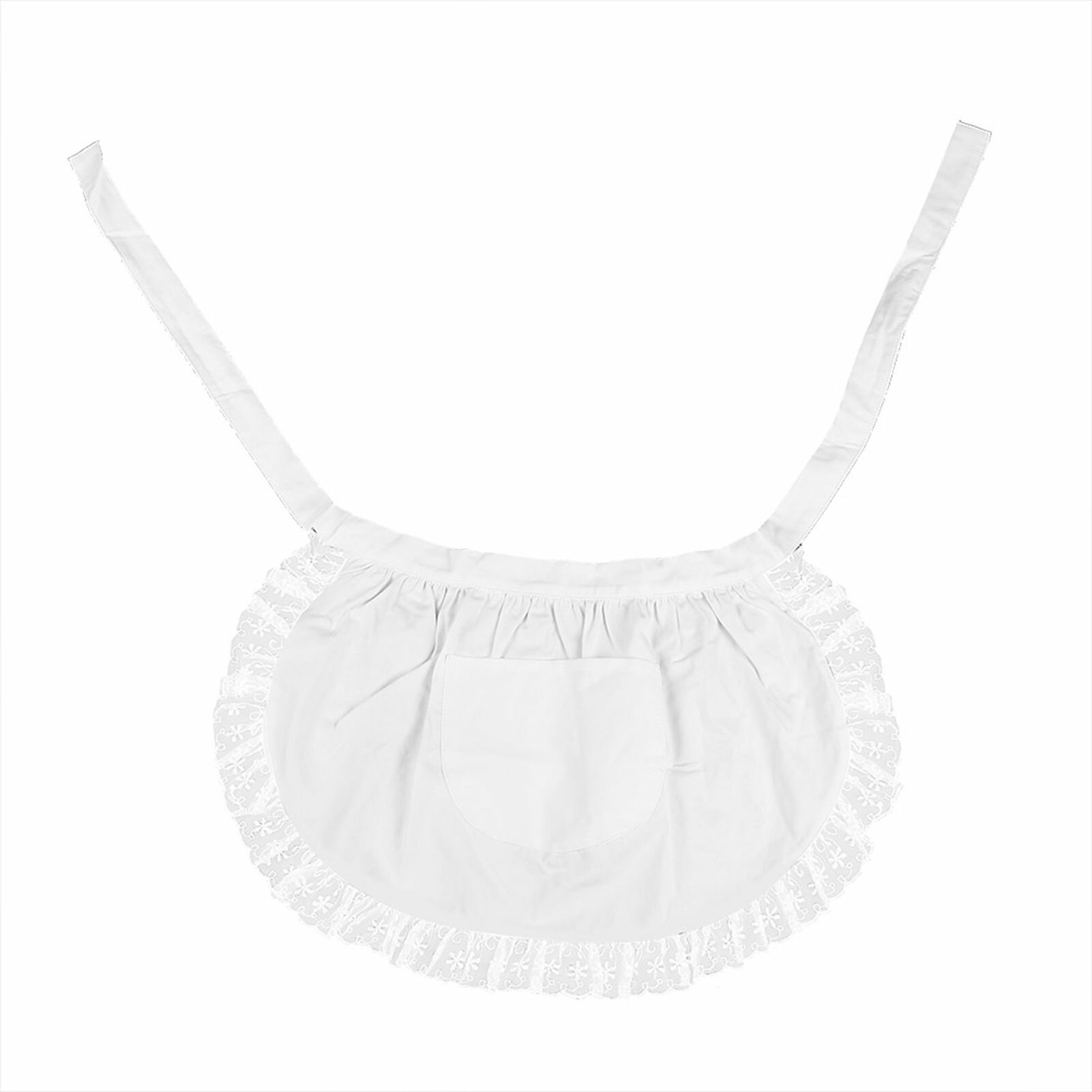 Женский кружевной фартук, хлопковый, с карманом