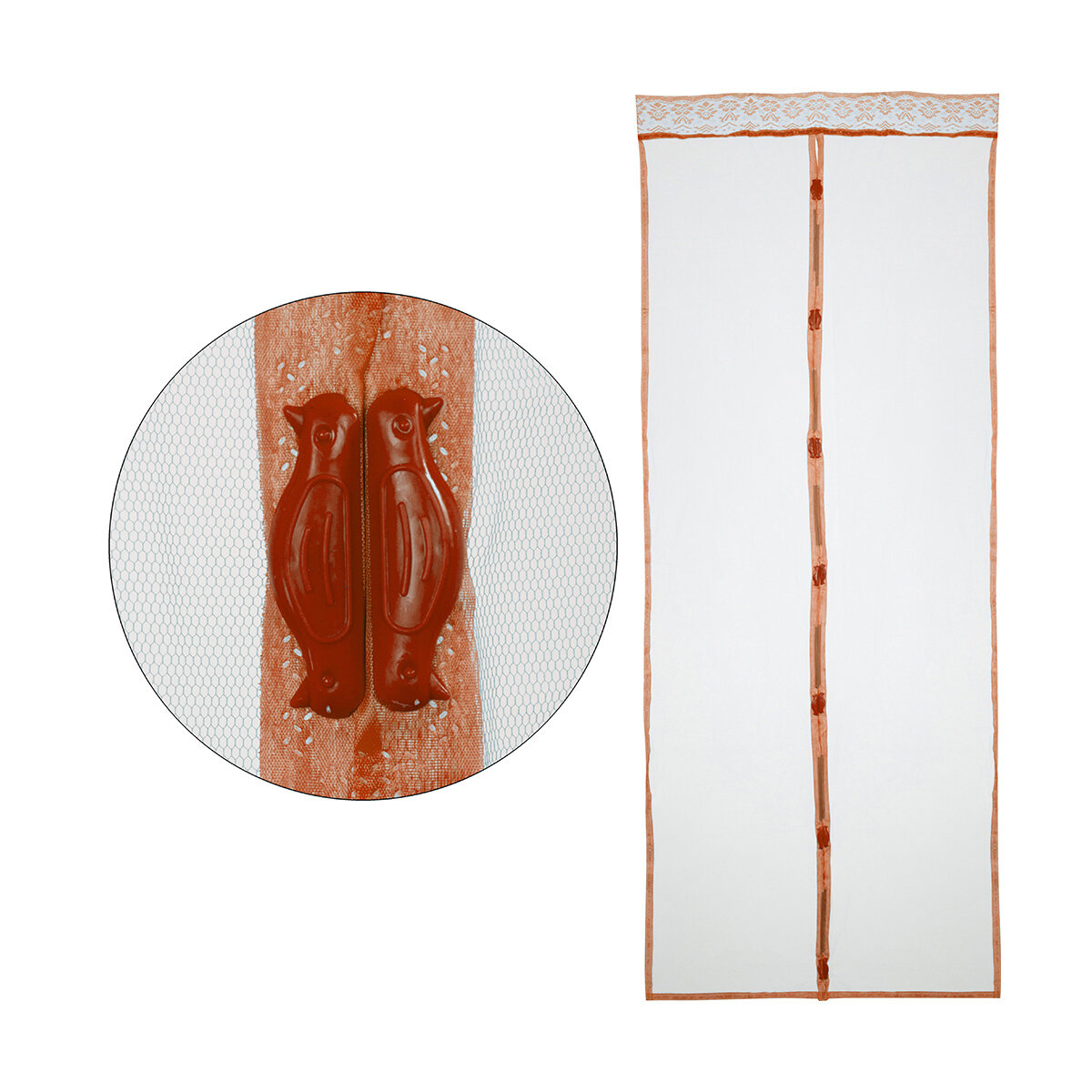 Сетка москитная Рыжий кот 0,9х2,2 м, коричневая, на магнитах