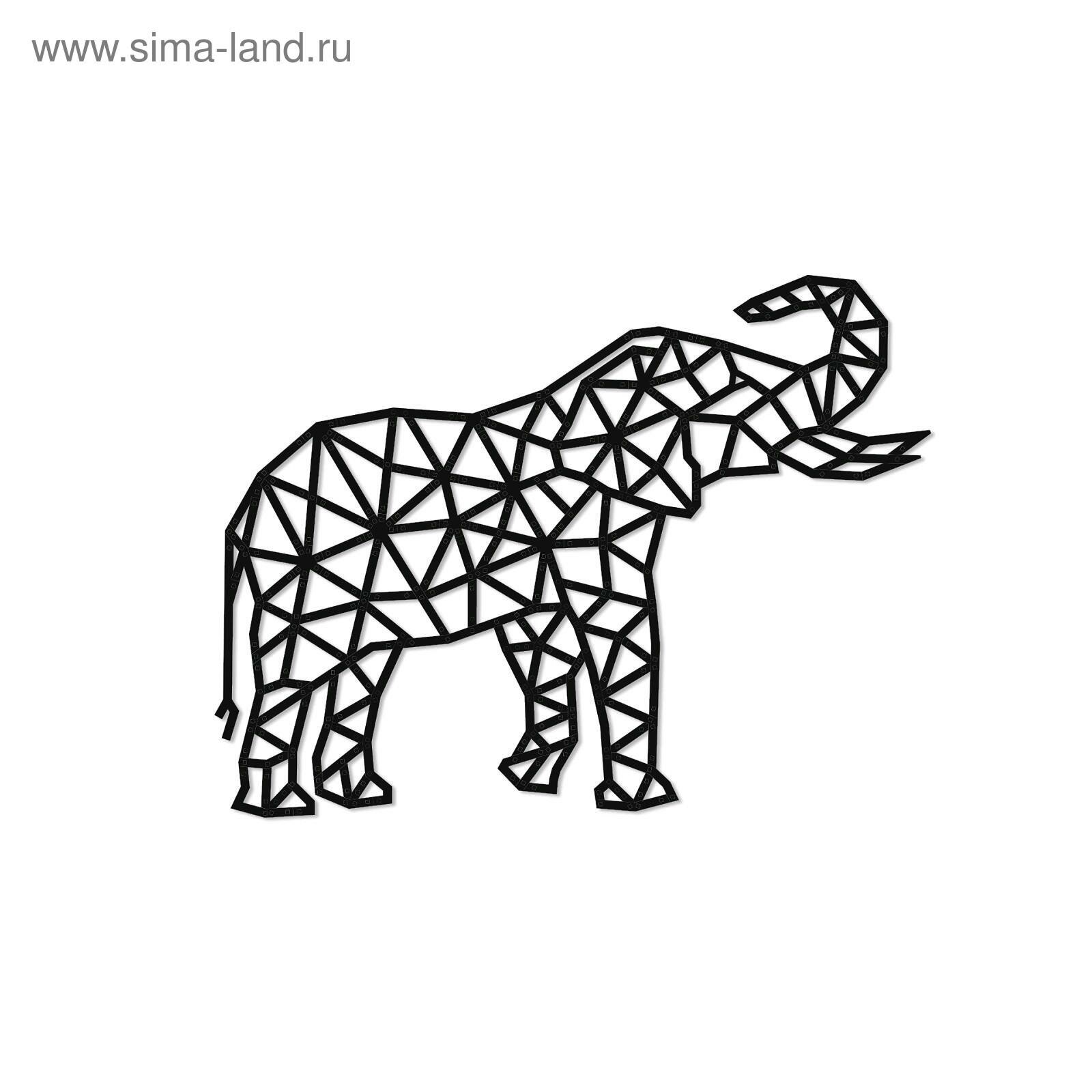 Деревянный конструктор настенный Eco Wood Art "Слон" и интерьерный пазл