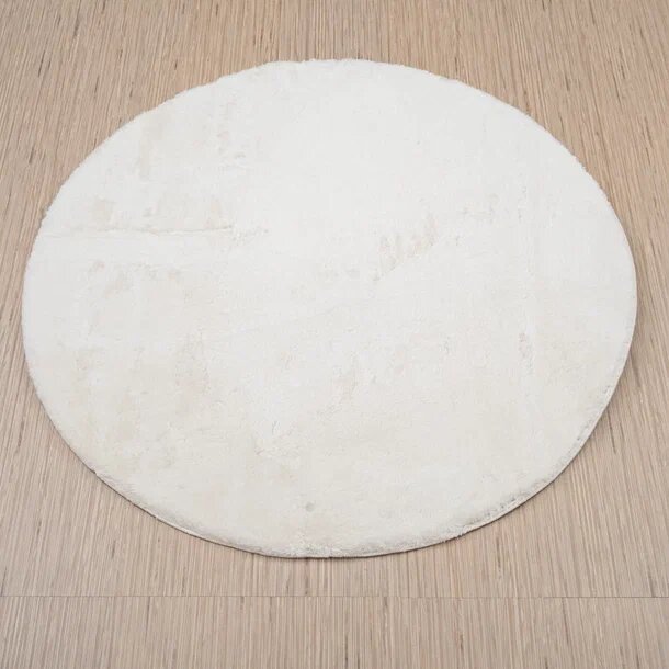 Ковер Круглый на пол в спальню в гостиную 80х80 см светлый однотонный ворс 25 мм шегги 335415 KoverVDom