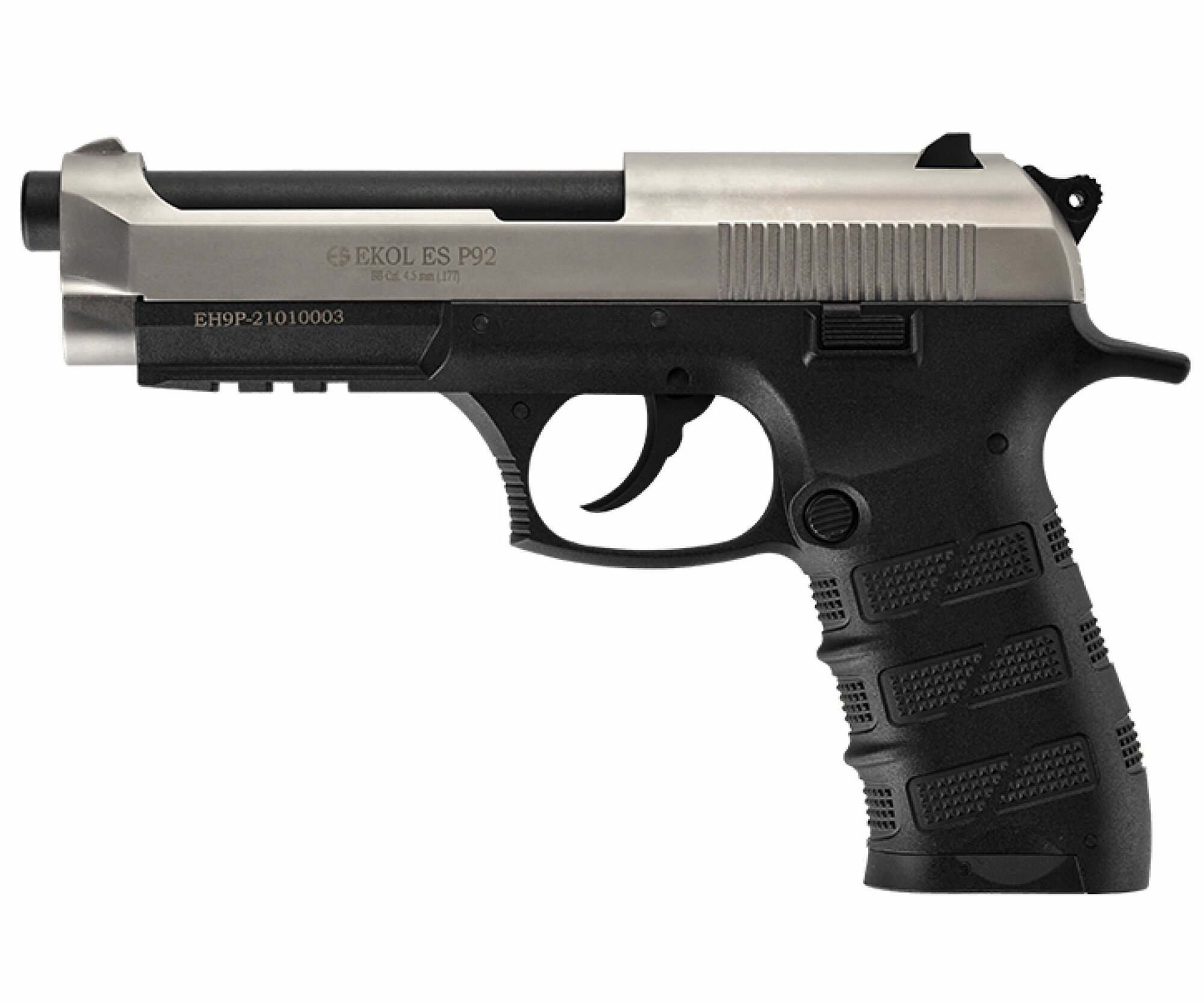 Пистолет пневматический EKOL ES P92 FUME (никель) 4,5 мм