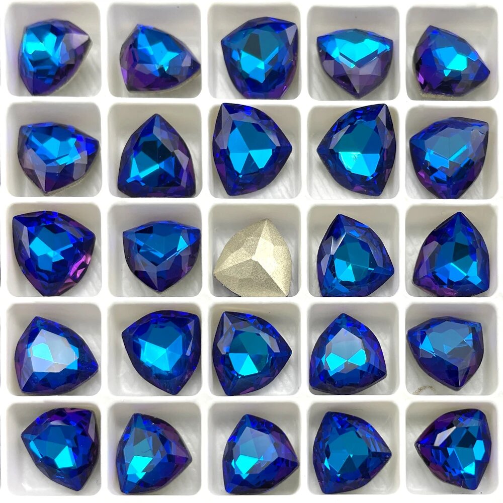 Стразы Триллиант 7-12мм, Синий, Bermuda Blue, 25шт