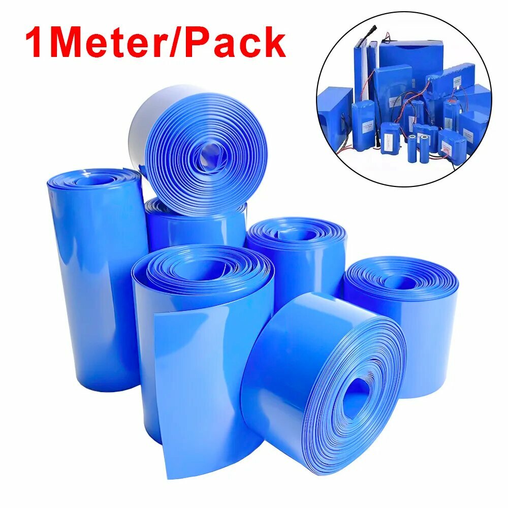 Термоусадочная трубка ПВХ синяя 180mm