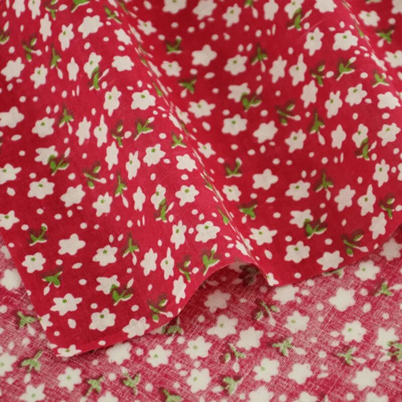 Хлопковая ткань Booksew красная цветочный рисунок Розовый, 50x50cm, p055-3