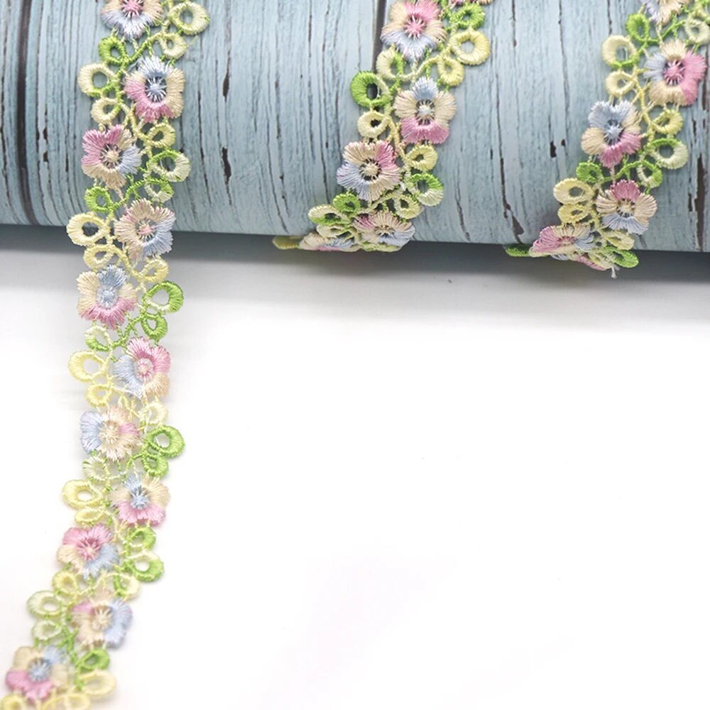 H858 2 ярда/лот полиэстер цветок кружевная бейка свадебная вышитая кружевная ткань Diy лента ручной работы швейные аксессуары вечерние платья