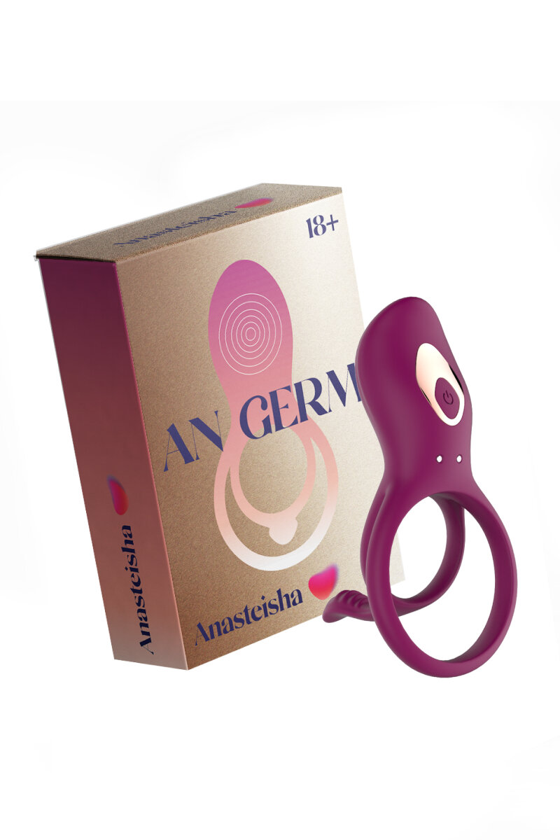 Эрекционное кольцо AN Germ, с вибрацией, силикон, 12 режимов