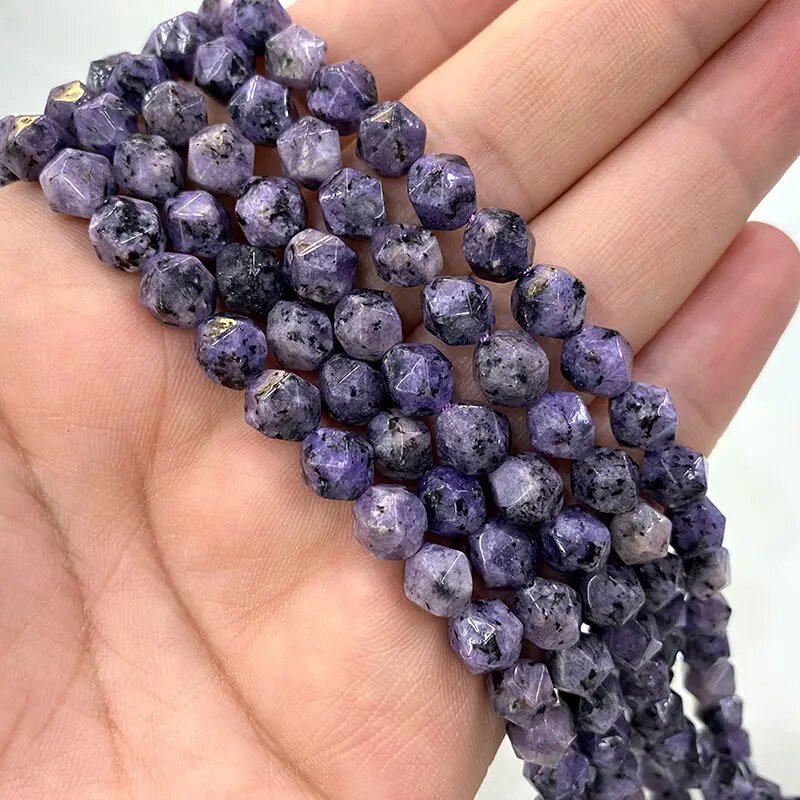 Бусины из агата, халцедона и нефрита LUOMAN XIARI Фиолетовый, 8mm, purple point