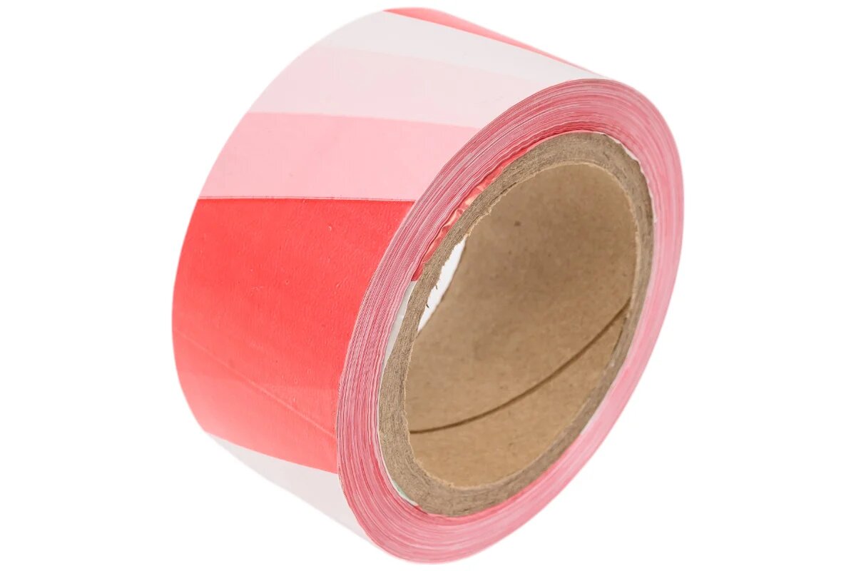 Оградительная лента 50 мм красно-белая, сигнальная, длина 100 м, 404-949