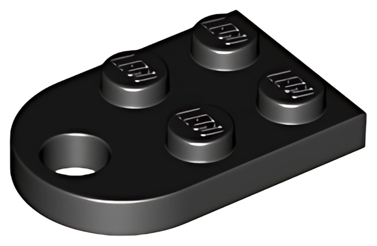 Деталь LEGO Пластина Lego Plate, Modified 2 x 3 with Hole 3176 Black U