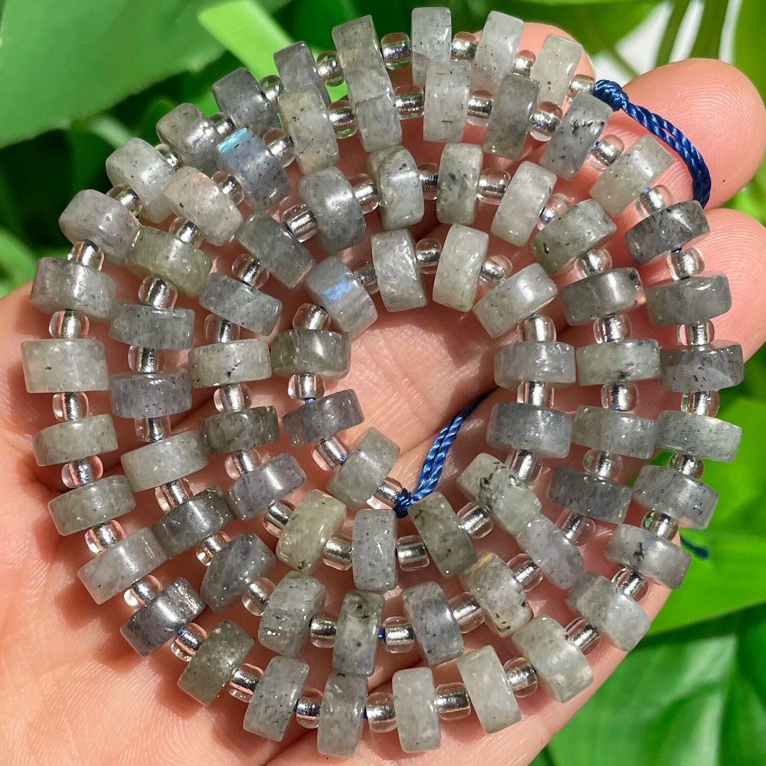 Натуральный камень, аквамарин, лазурит, лабрадорит, опал, рондель, бусины-разделители для изготовления ювелирных изделий, аксессуары для браслетов «сделай сам», 7,5 дюйма