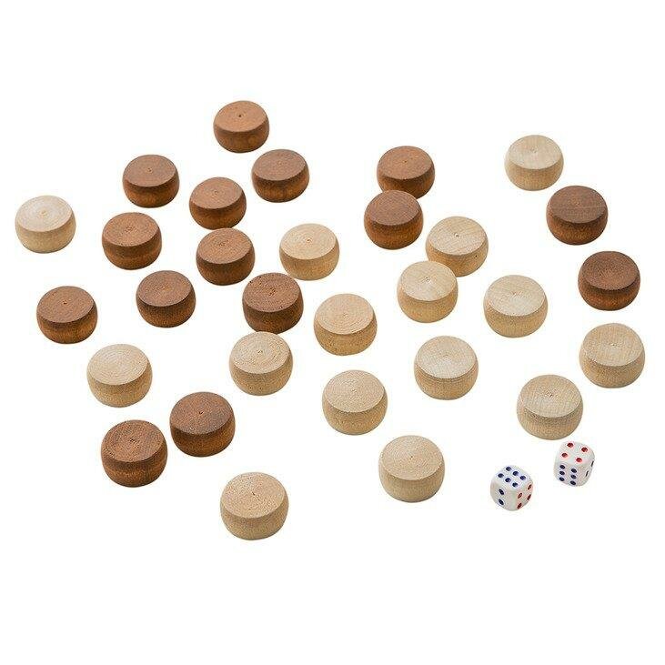 Фишки для нард "Кировские" средние с кубиками 62783 Ладья-С