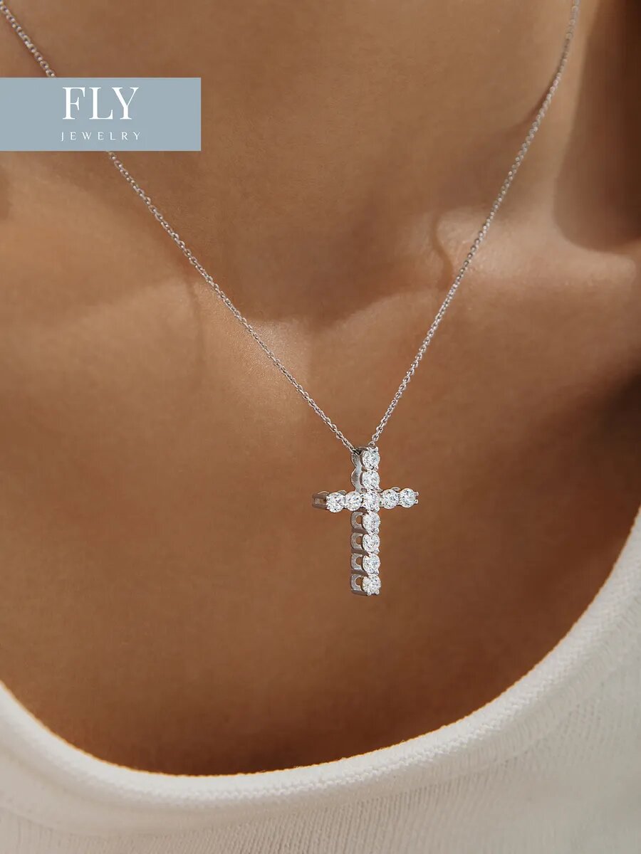 Подвеска fly jewelry, серебро, 925 проба, родирование, фианит