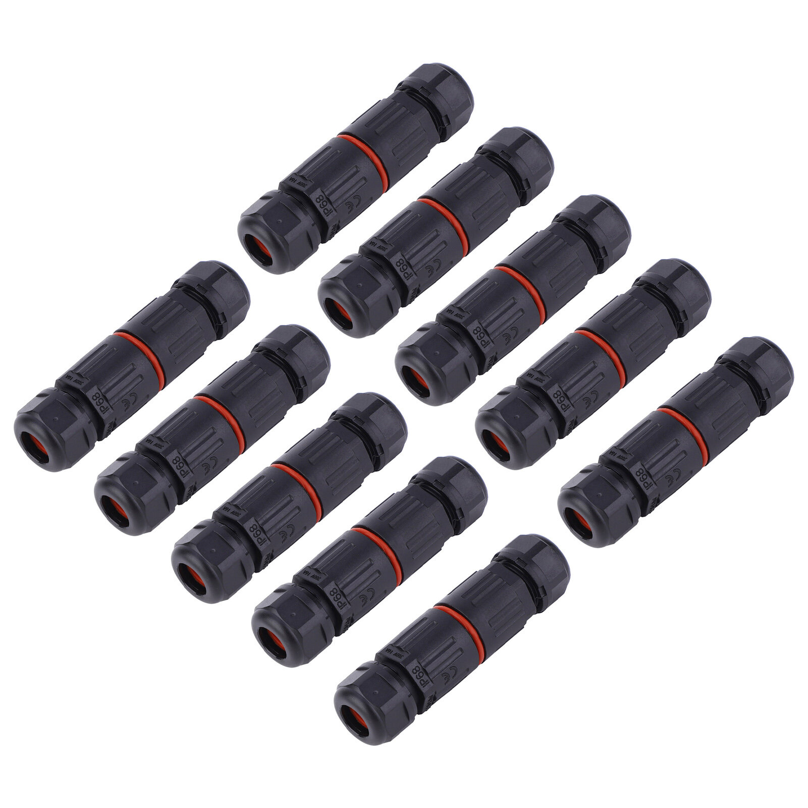 10 штук Коннектор для Электрического Кабеля IP68 Водонепроницаемый 3Pin Разъем Внешний Розетка 0.5мм²~2.0мм²