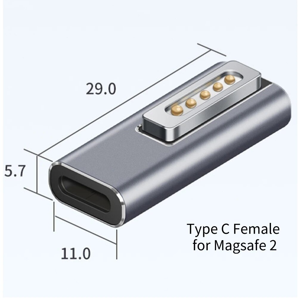 Адаптер USB PD с портом Type-C, магнитный преобразователь питания PD USB C в Mag-Safe 2 для MacBook Air/Pro, быстрая зарядка