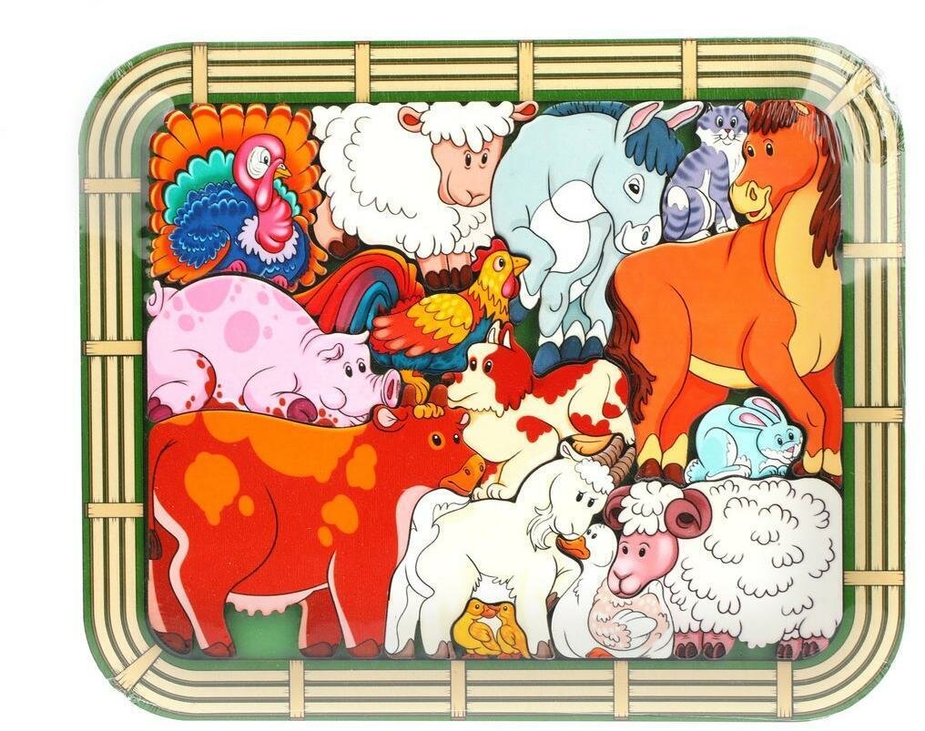 Пазлы Нескучные игры Зоо, Переполох на ферме, 14 деталей (8068)