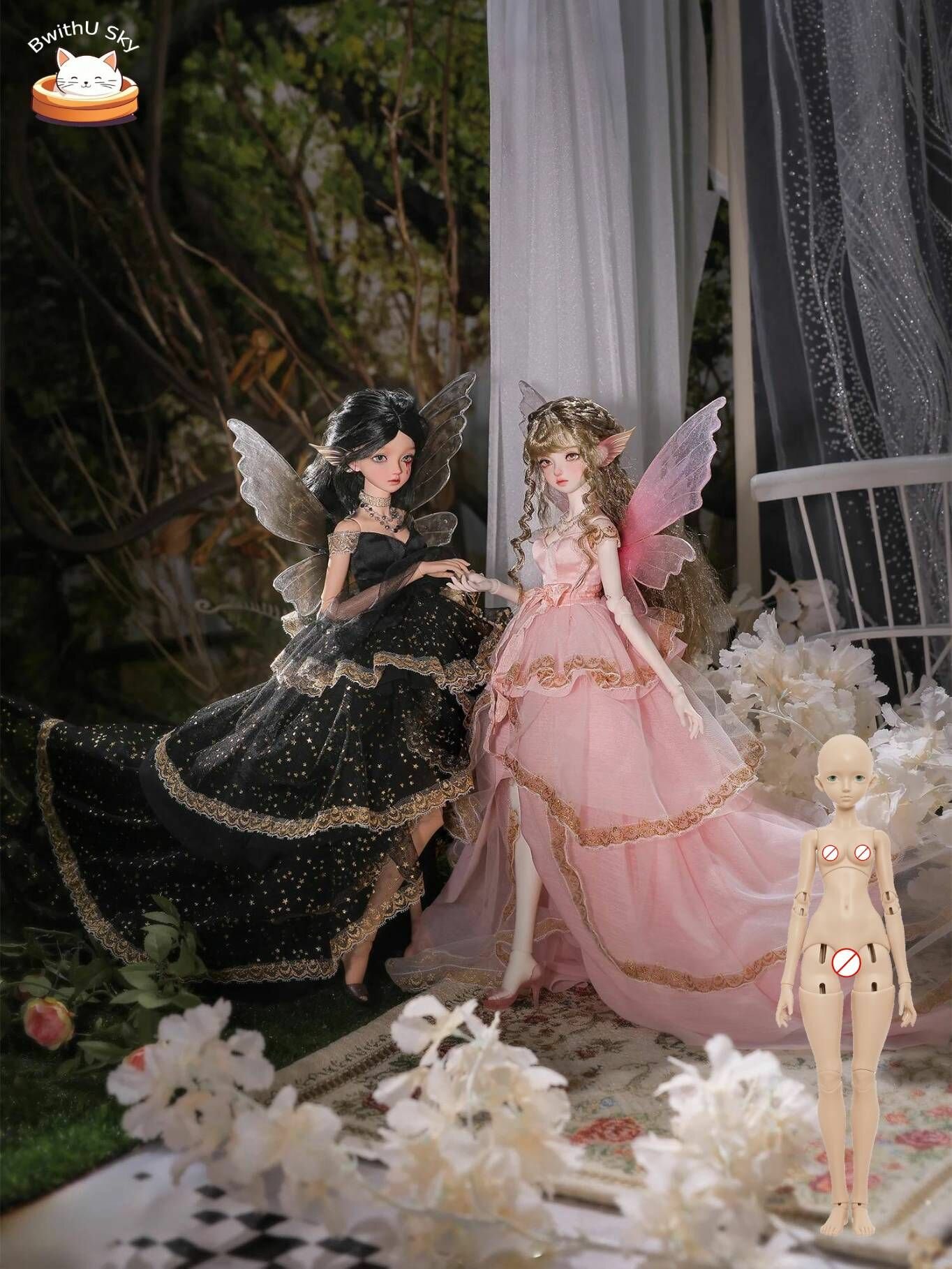 BwithU 1/4 DL BJD обнаженная кукла с нормальной кожей, без макияжа, без аксессуаров