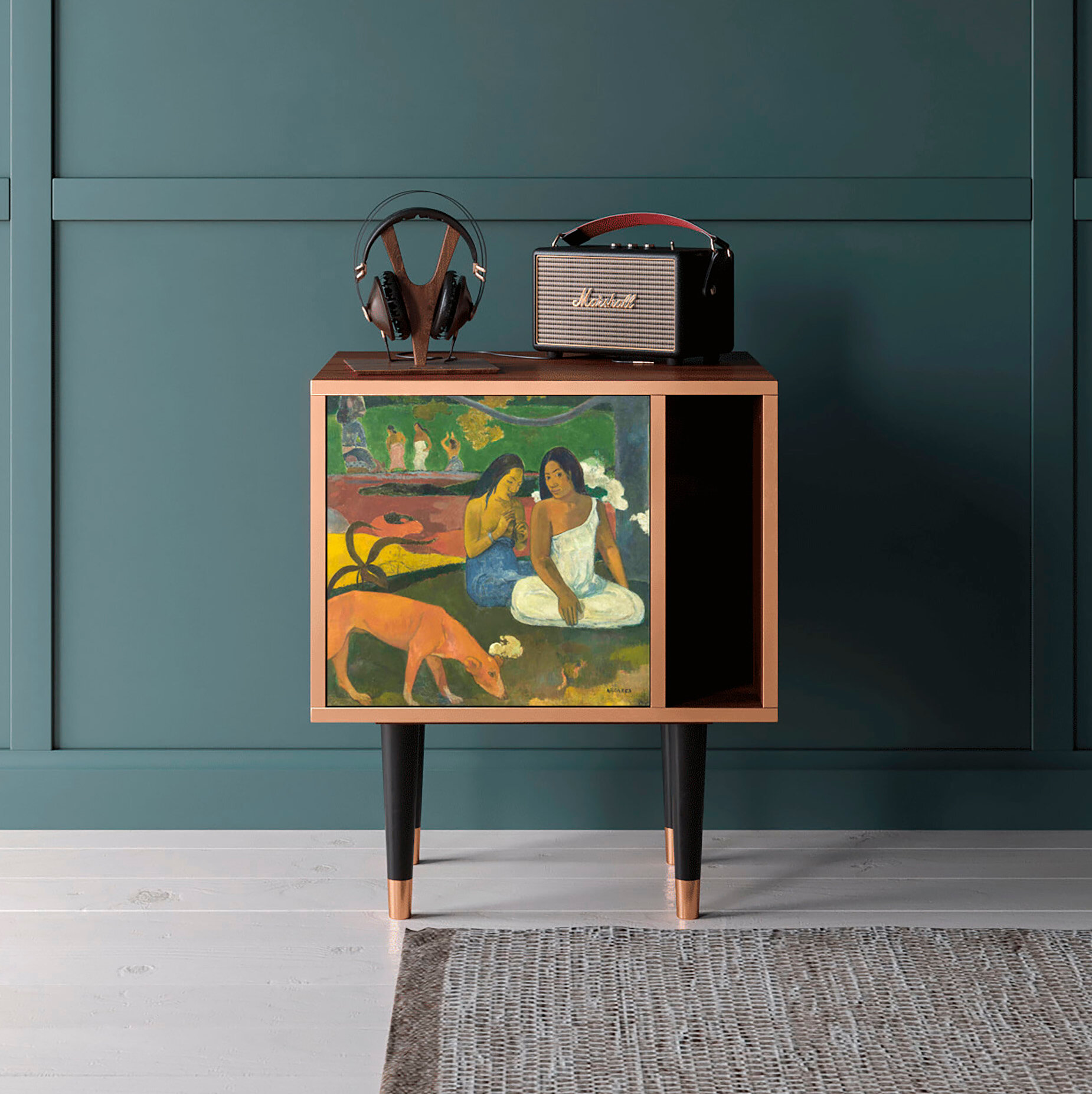 Прикроватная тумба - STORYZ - S2 Arearea by Paul Gauguin, Размер - 58 x 69 x 48 см, Цвет - Орех