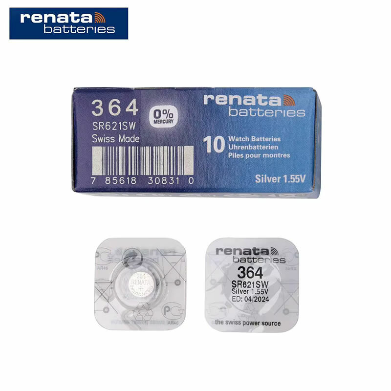Батарейка для часов RENATA оксид-серебряная R364 (SR621 SW, SR60, G1) (бл1)