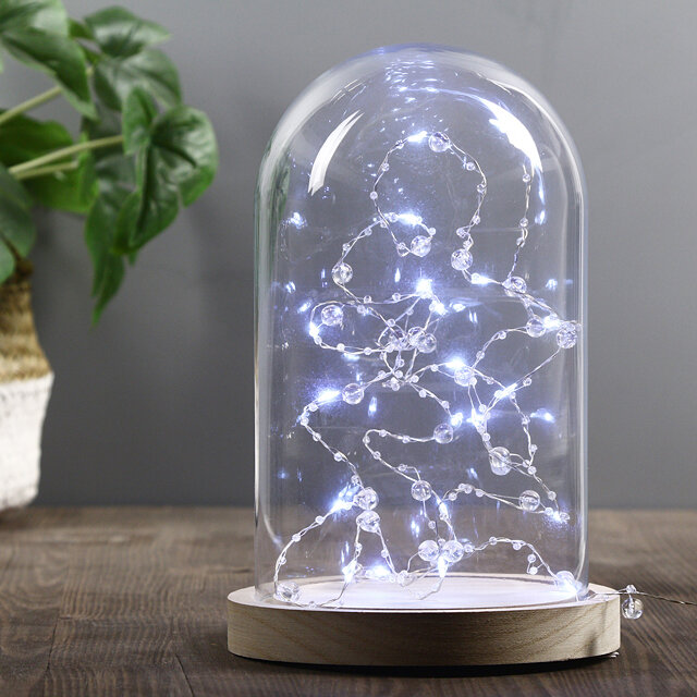 Светодиодная гирлянда на батарейках Льдинки, 2 м, 20 холодных белых LED ламп, серебряная проволока, контроллер, IP20, Serpantin, 183-0211