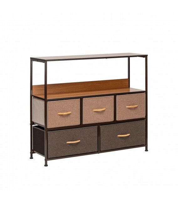 Комод Leset Локи 5 ящ с полкой