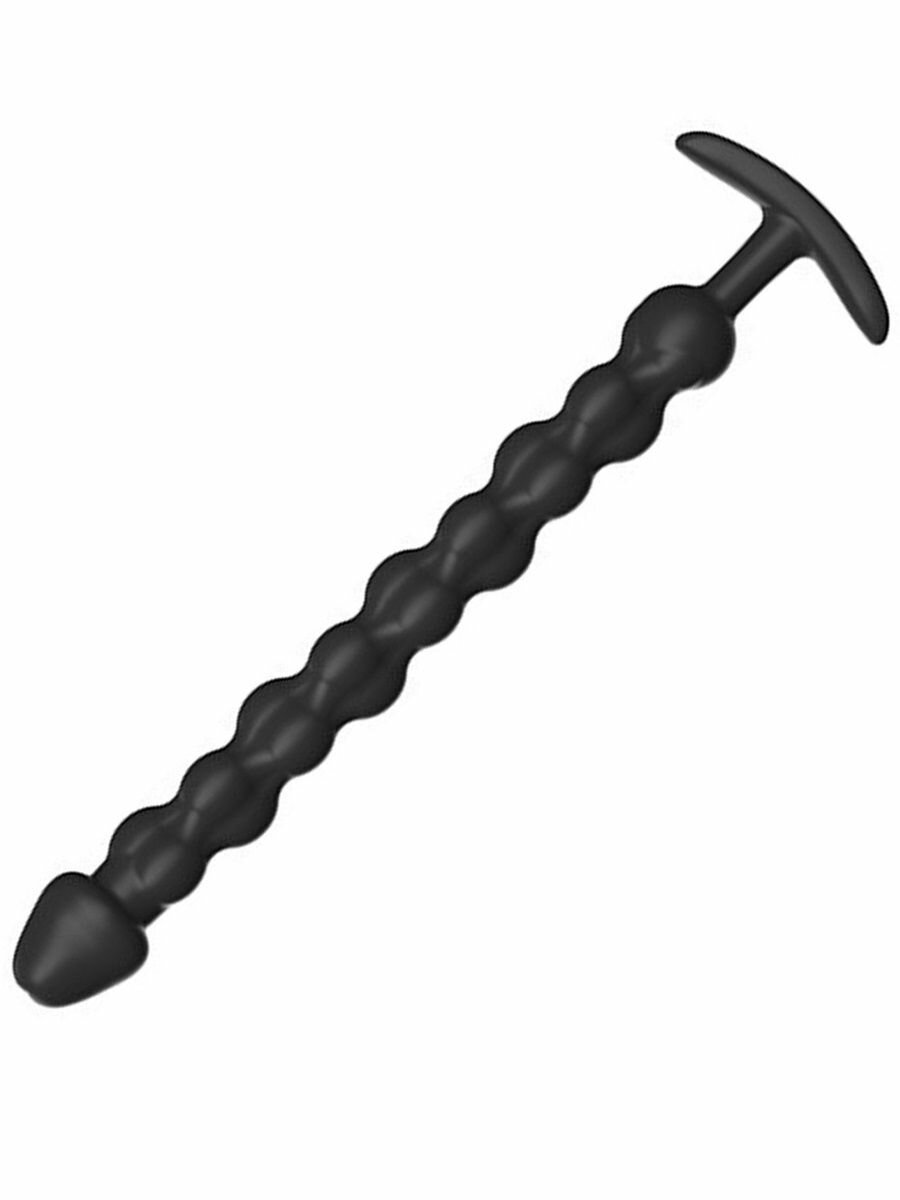 Большая анальная цепочка "BIG BLACK ANAL SILICONE MAMBA" 32см