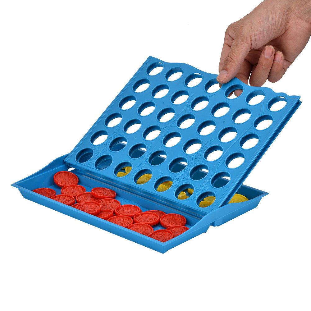 Детская классическая образовательная игрушка Шахматы "4 в ряд" настольная игра для взаимодействия родителей и детей, материал ABS, цвета синий, красный, желтый, 4 лет и старше, 2 игрока, размер 25*18.7*20.5см, вес 337г, 1 набор настольной игры