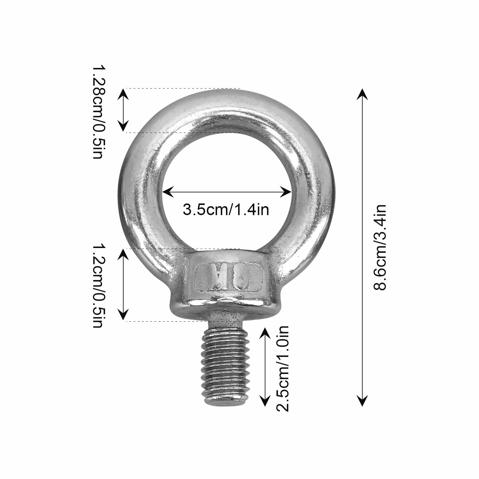 2 шт. подъемное кольцо из нержавеющей стали рым-болт сверхмощный кольцевой винт морского класса болтыM16