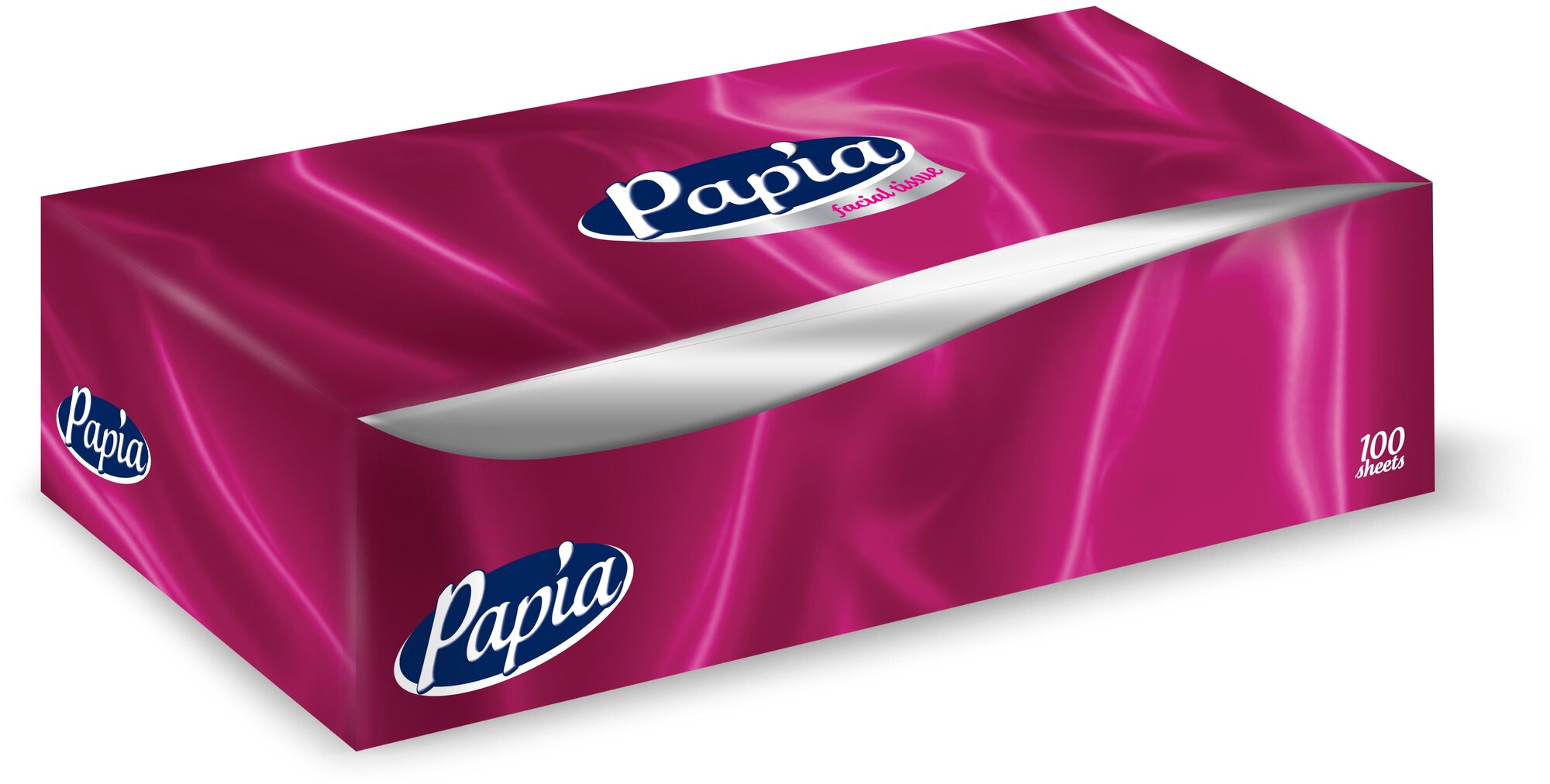 Салфетки бумажные в коробке Papia 5055478, двухслойные, 1 пачка (100 листов)