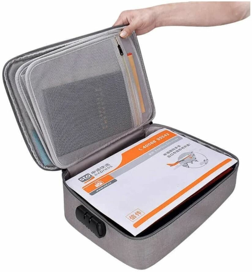 Органайзер для хранения документов с кодовым замком А4 (Серый)