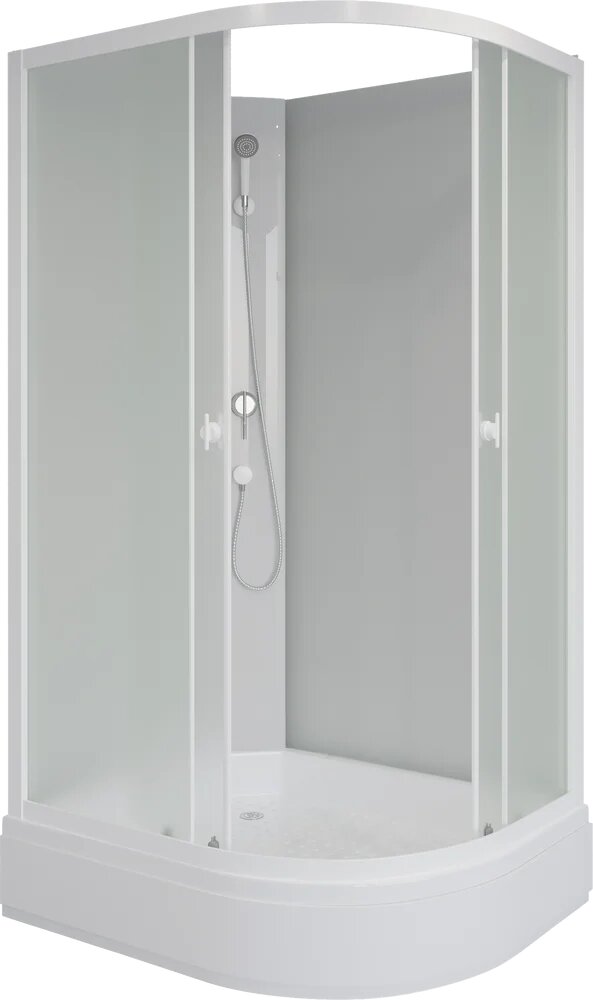 Душевая кабина Niagara Promo P100/70/26L/MT/BK стеклянная, 100x70, открытая (без крыши), с матовым стеклом, без гидромассажа, средний поддон с белым профилем