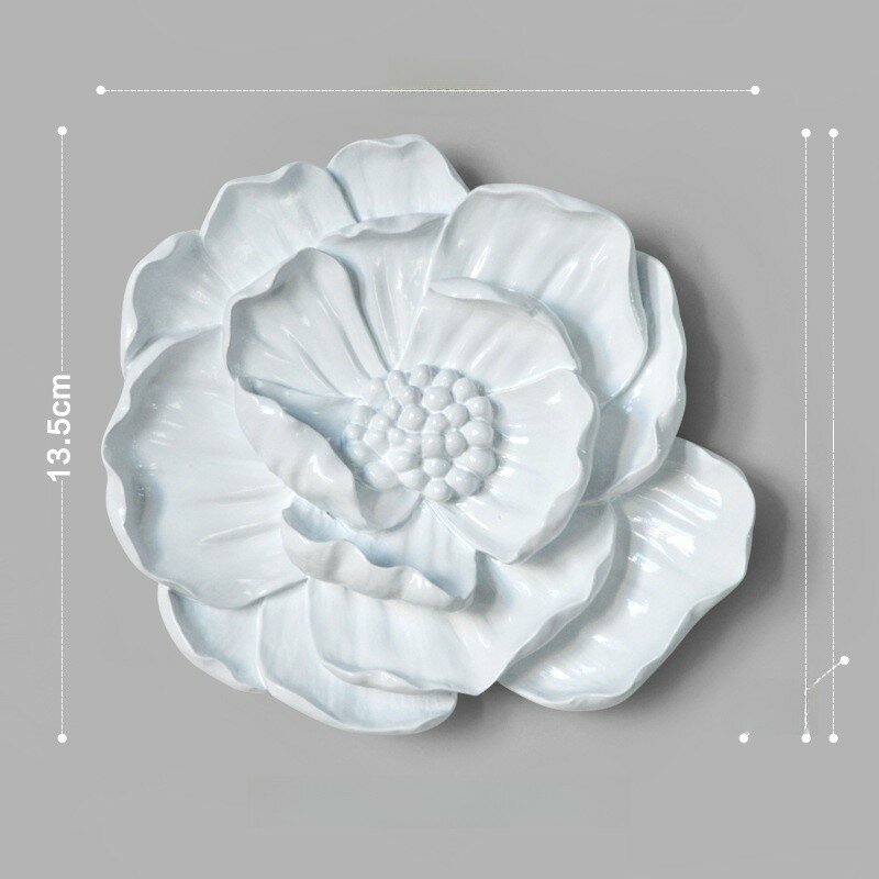 Luxurious resin lotus wall art for bedroom decor and stylish home accent peony white 15cm