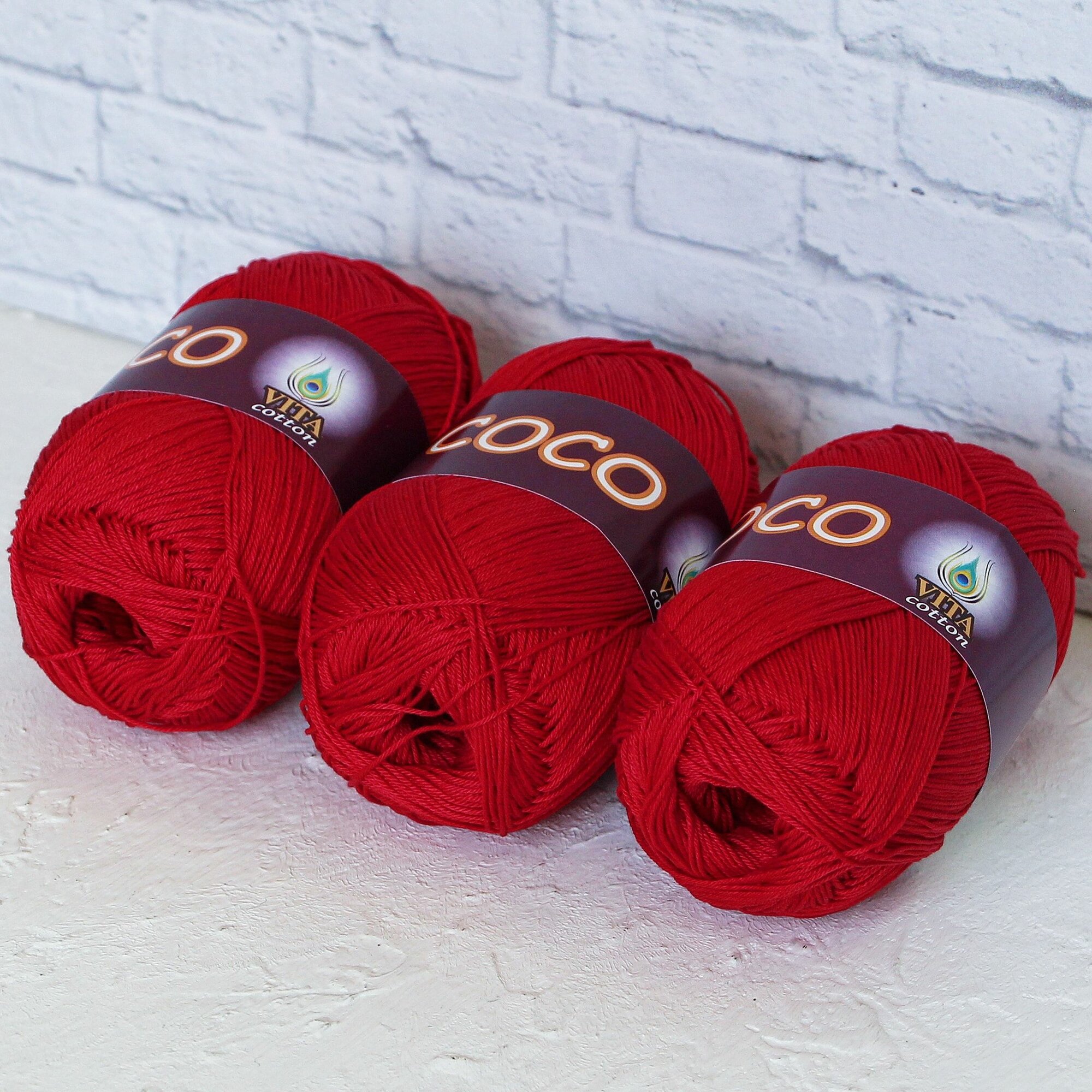 100% хлопок Vita cotton Коко/Coco 50гр*240м*10шт красный 3856