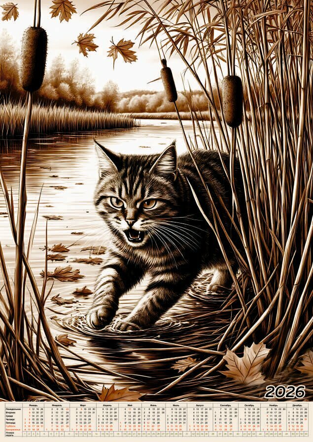 Календарь Кошка 2026