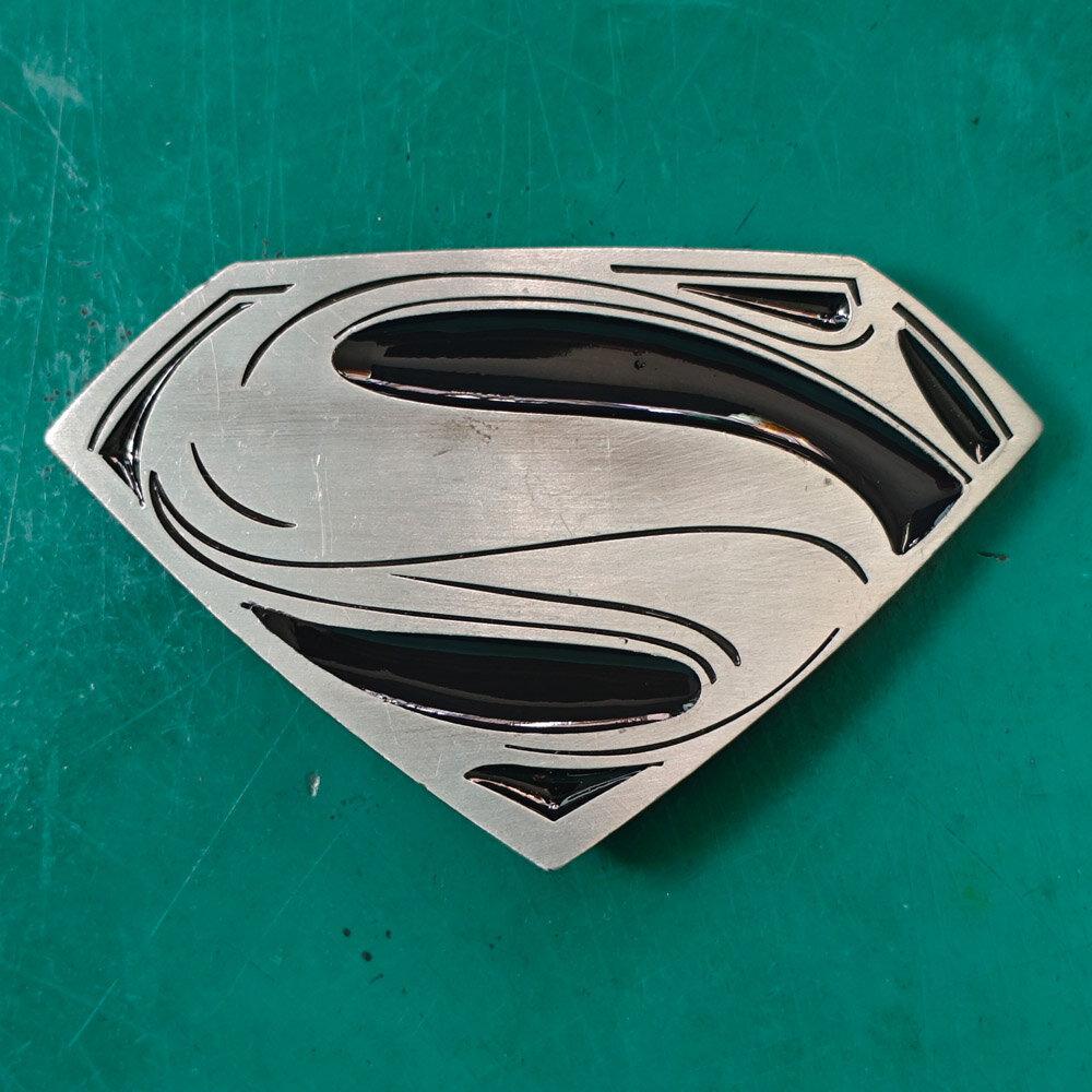 Пряжка для ремня 40мм. Бляха на ремень металлическая с комикс "Супермен"