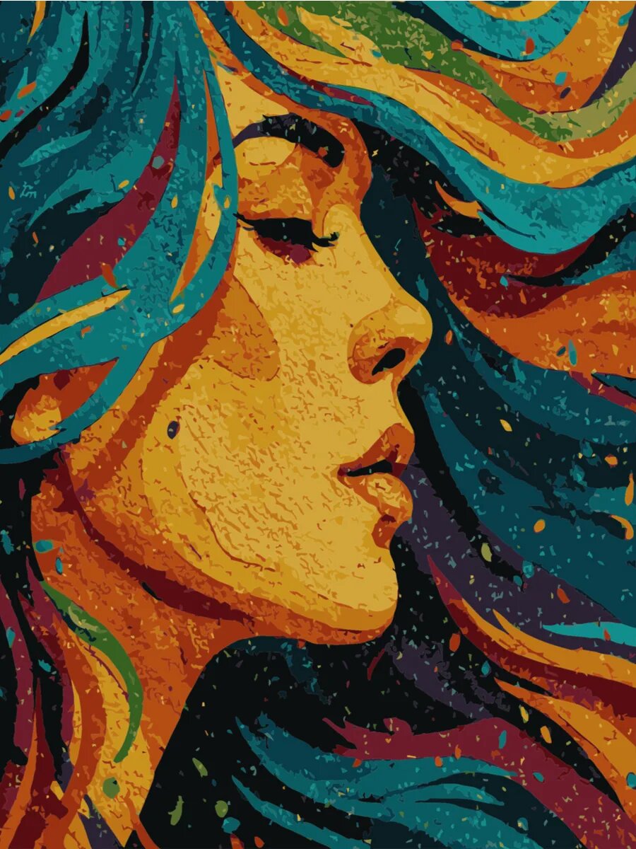 Картина по номерам 30x40 см девушка