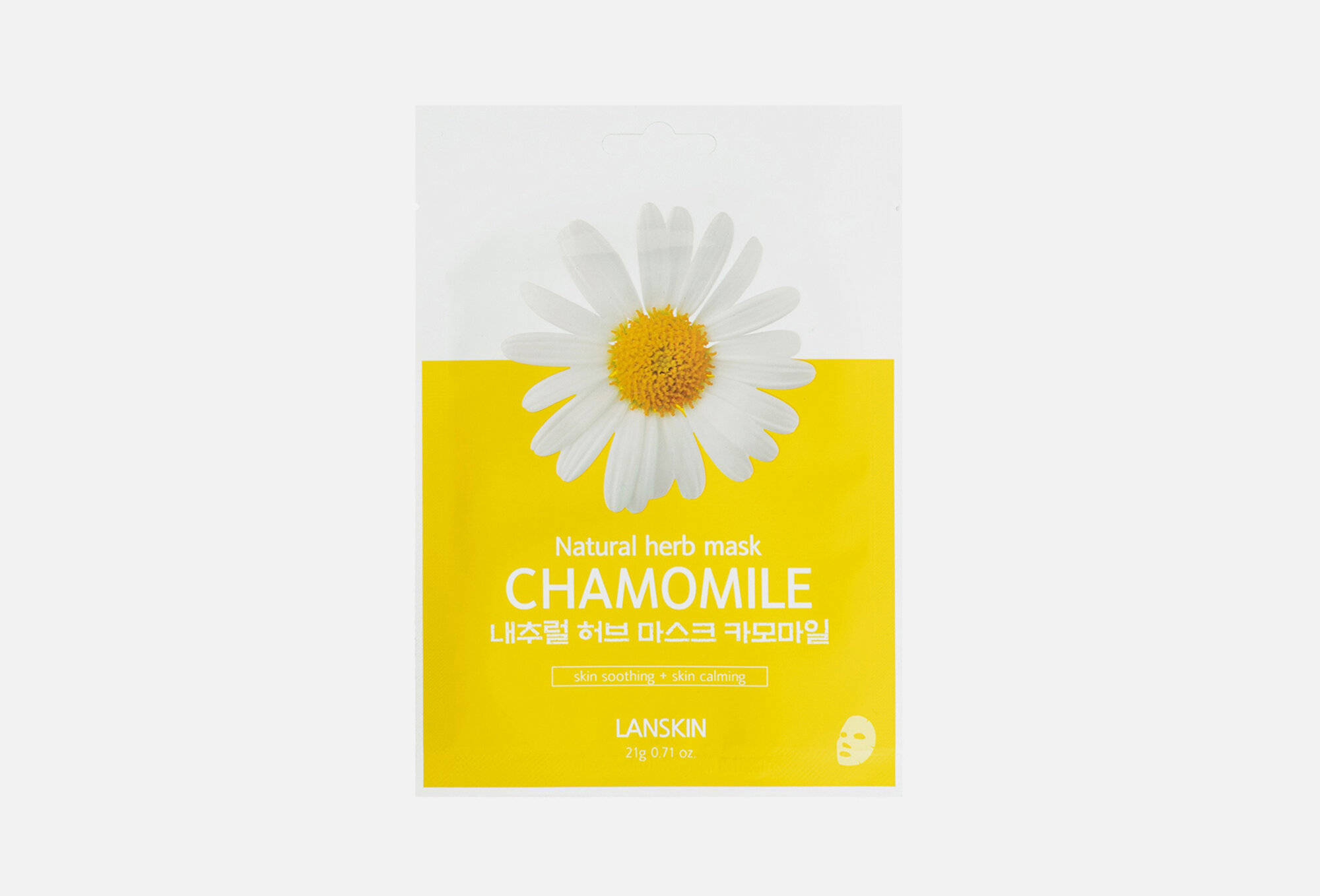 Тканевая маска для лица LANSKIN CHAMOMILE NATURAL HERB MASK 21 мл