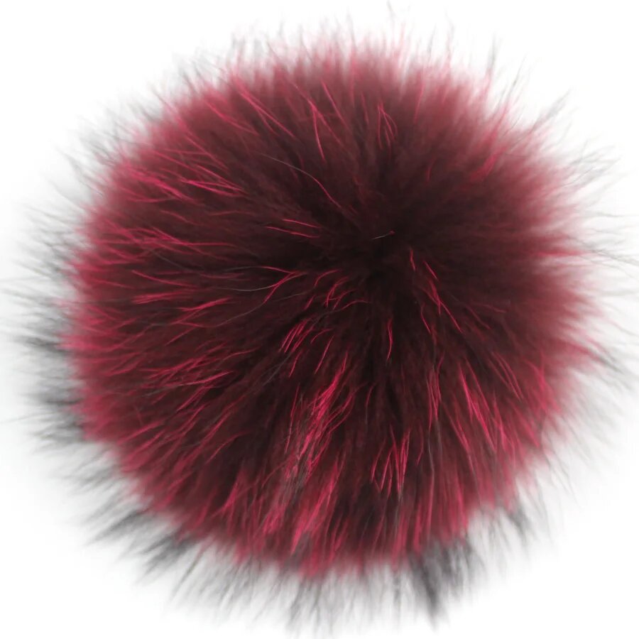 Пушистые помпоны из меха лисы Gasoo Max Бордовый, бордовый