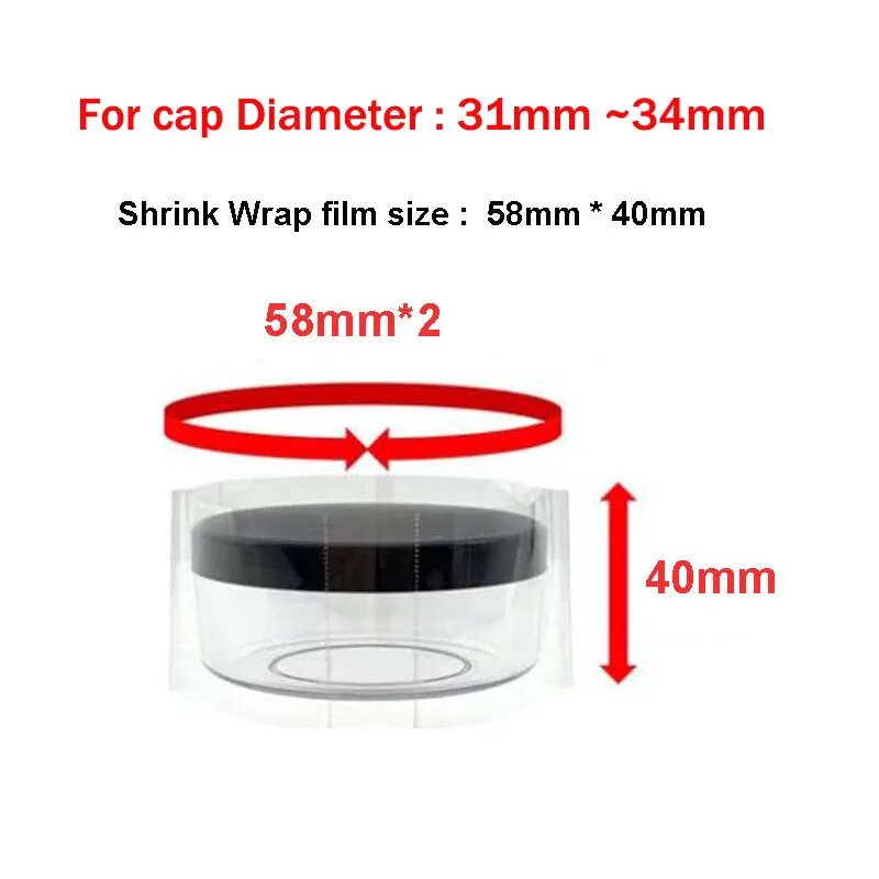 Термоусадочная пленка ПВХ 400X для бутылок for Cap Dia 31-34mm