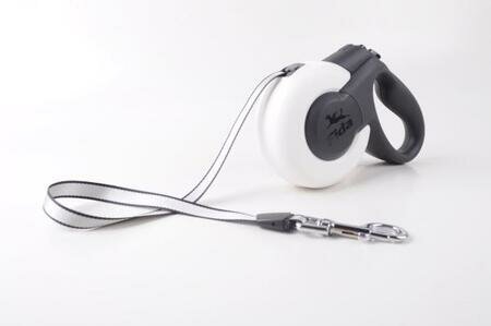 FIDA MARS 3 м до 12 кг рулетка для собак мелких пород лента бело-черная