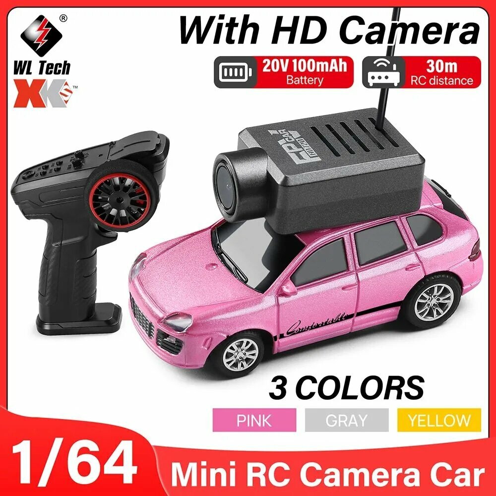 Радиоуправляемая машина WLtoys Mini 6401 1:64 HD, гоночная, с камерой, 120°, управление через смартфон